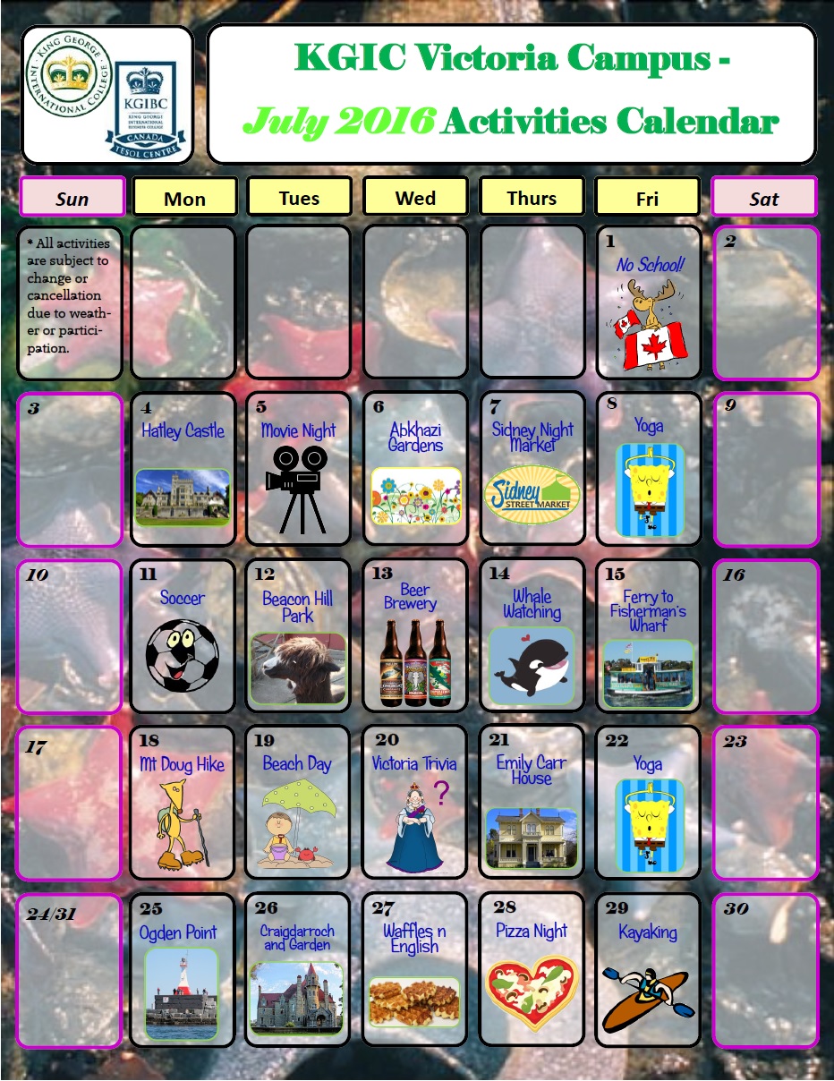 KGIC7月のアクティビティー 夏のカナダを満喫イベント満載！ | Canada